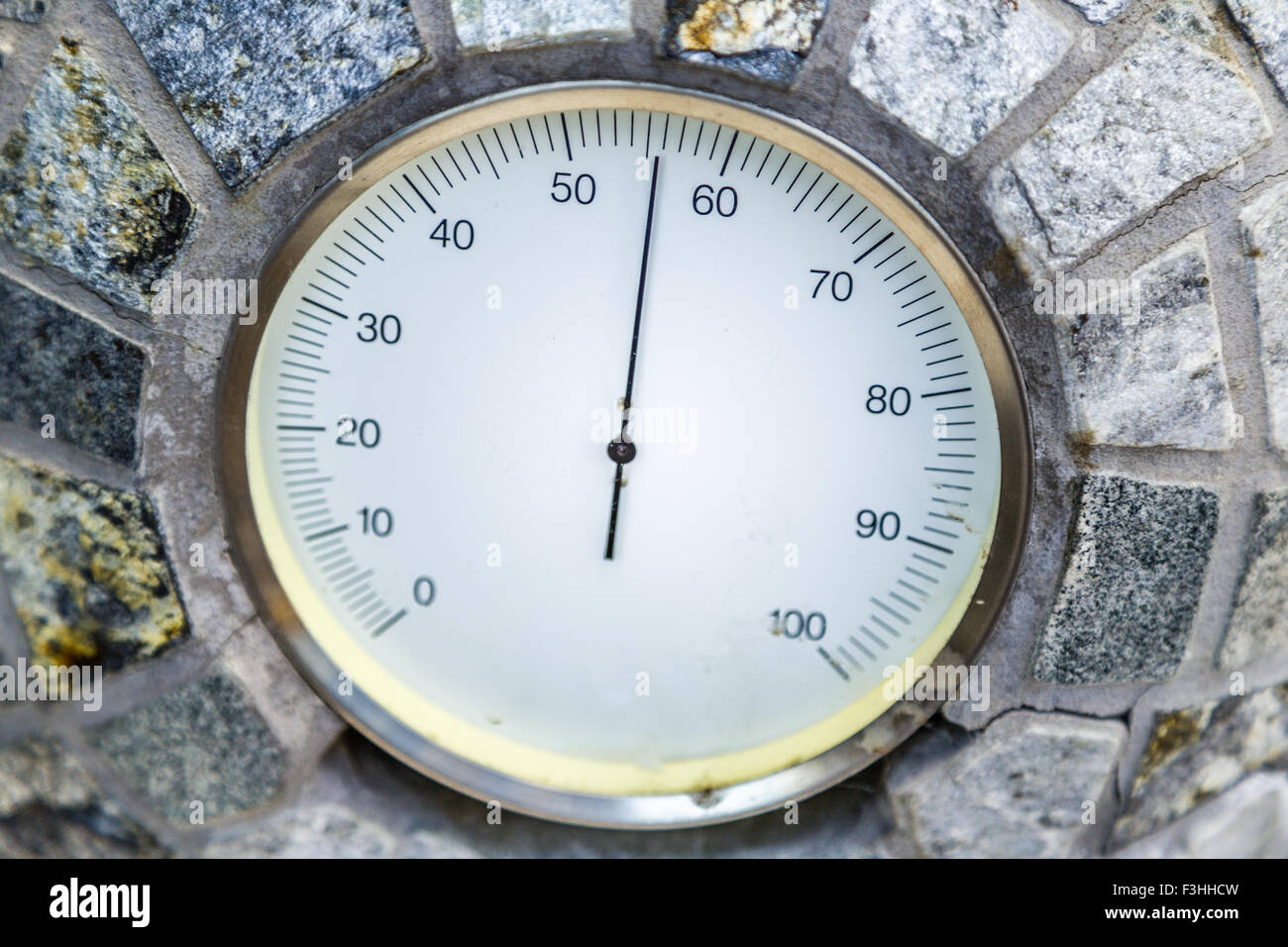 moisture in atmosphere according to analog hygrometer Stock Photo - Alamy