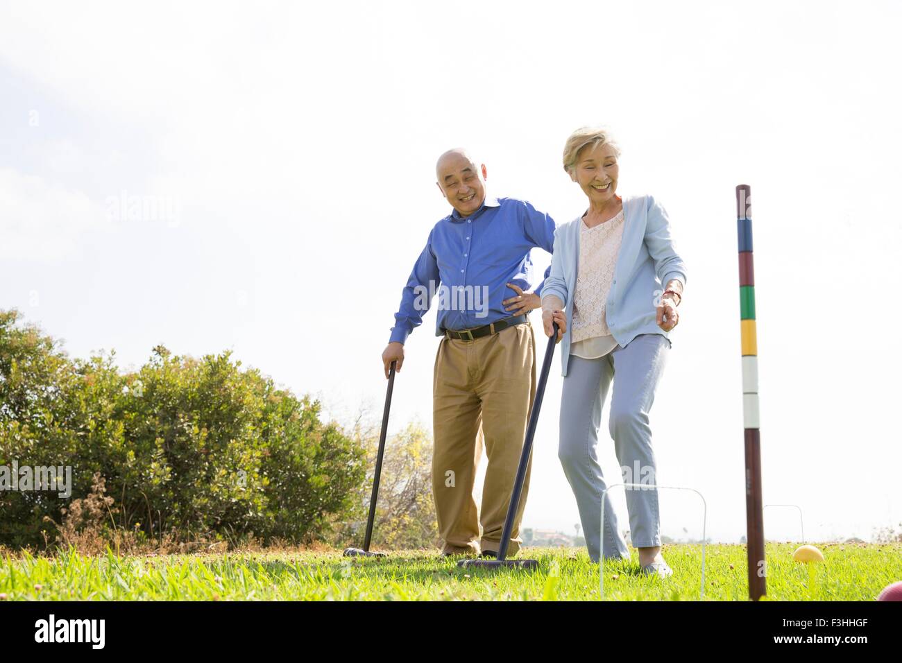 Seniors playing croquet hi-res stock photography and images - Alamy