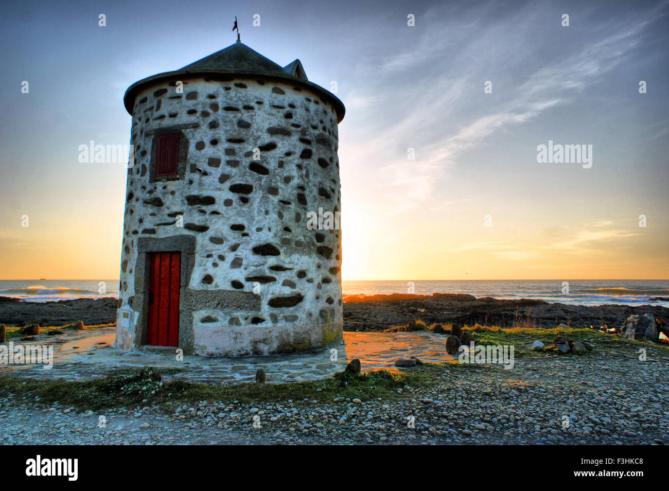 Carreco windmill in Viana do Castelo, Portugal Stock Photo - Alamy