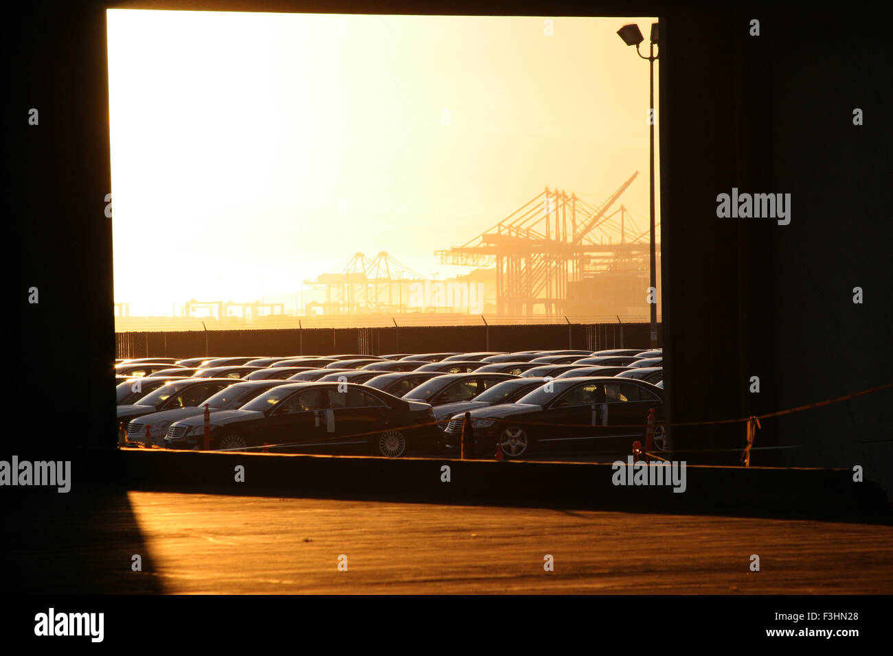 empty warehouse with car storage Stock Photo - Alamy