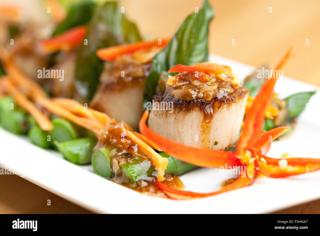 Thai Scallops Dish Stock Photo - Alamy