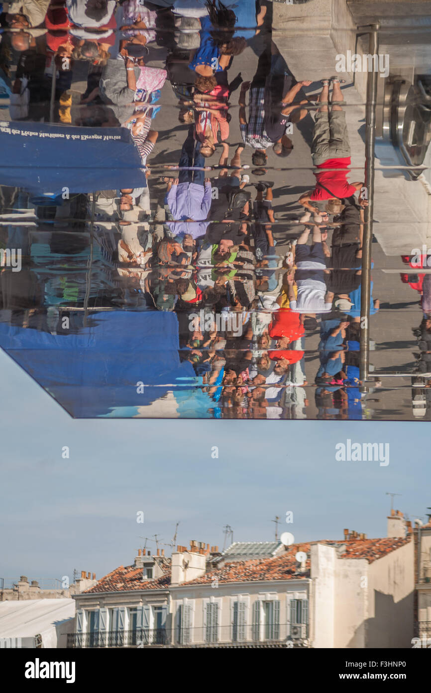 Norman Foster Mirrored Pavilion, The Vieux Port, Marseille, France ...