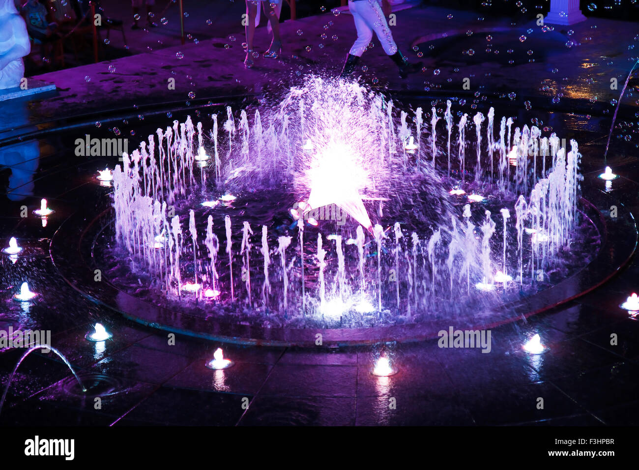 Fountain night lights Stock Photo - Alamy