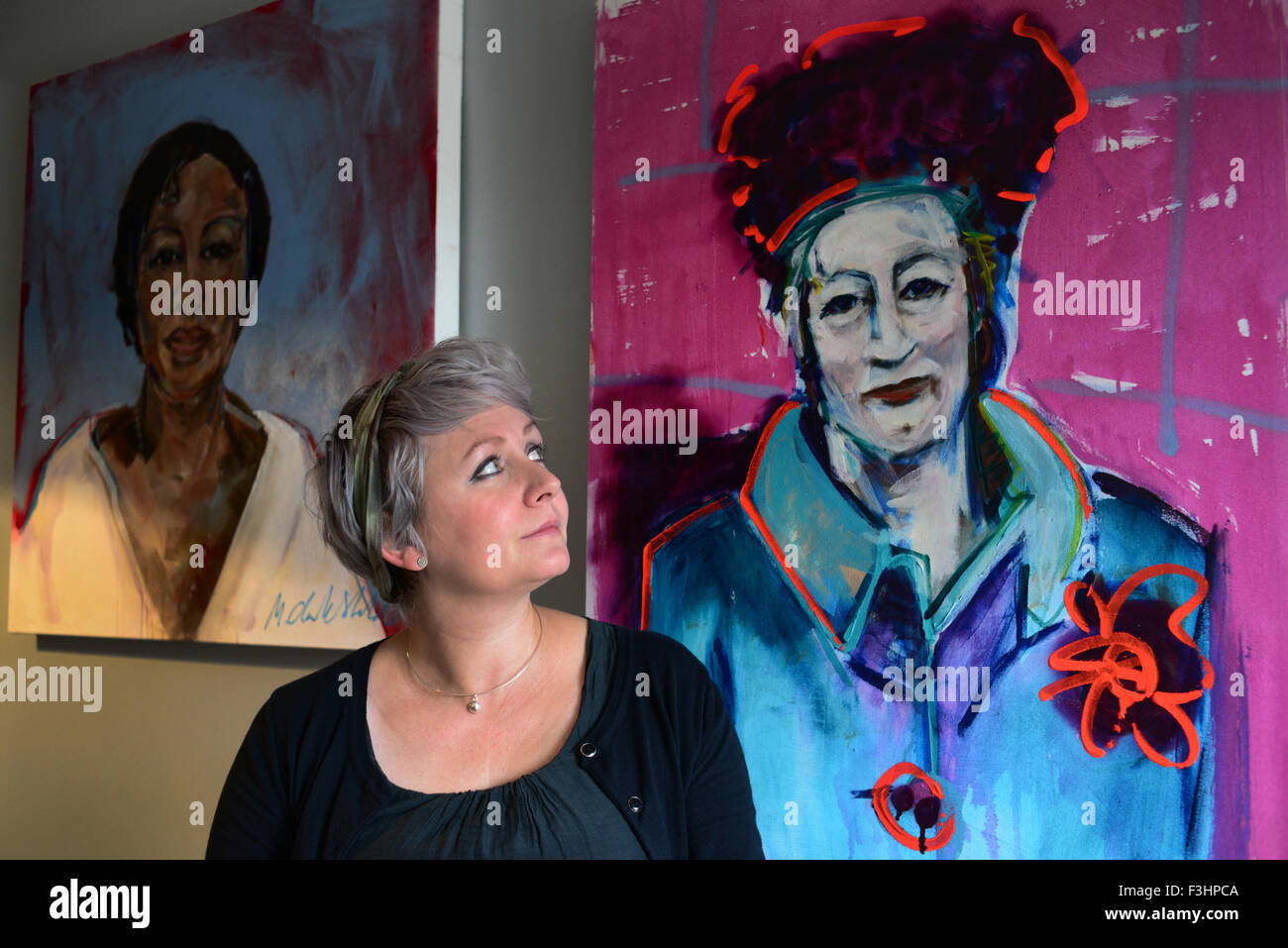 Barnsley based artist Michelle Clarke Stables with some of her work ...