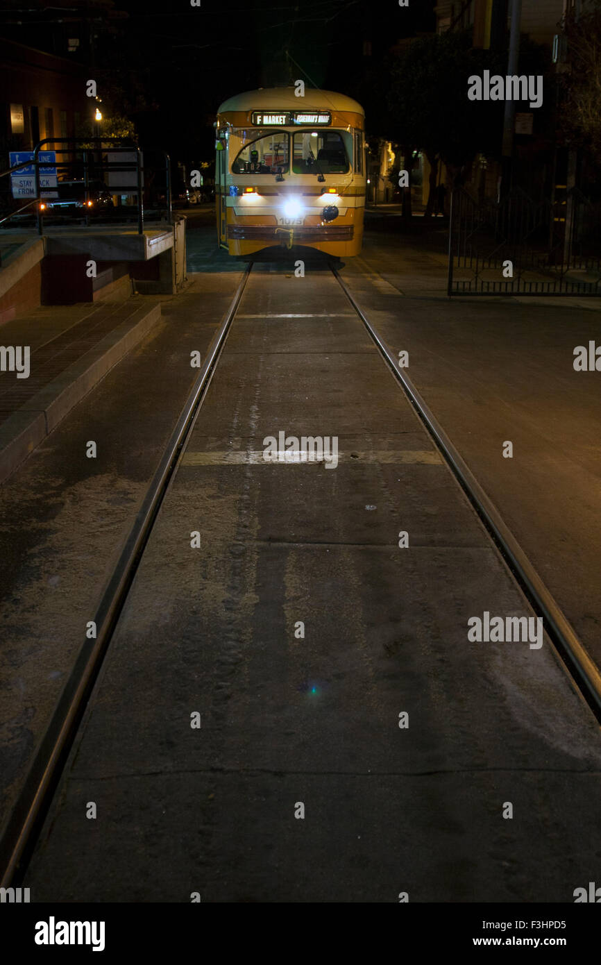 MUNI F-Market at the end of the line - at Castro and Market, in San ...
