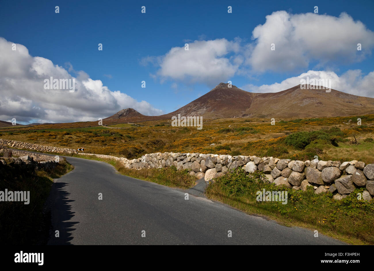 Traditional Stone Walls amidst the moors of the Mountains of Mourne ...