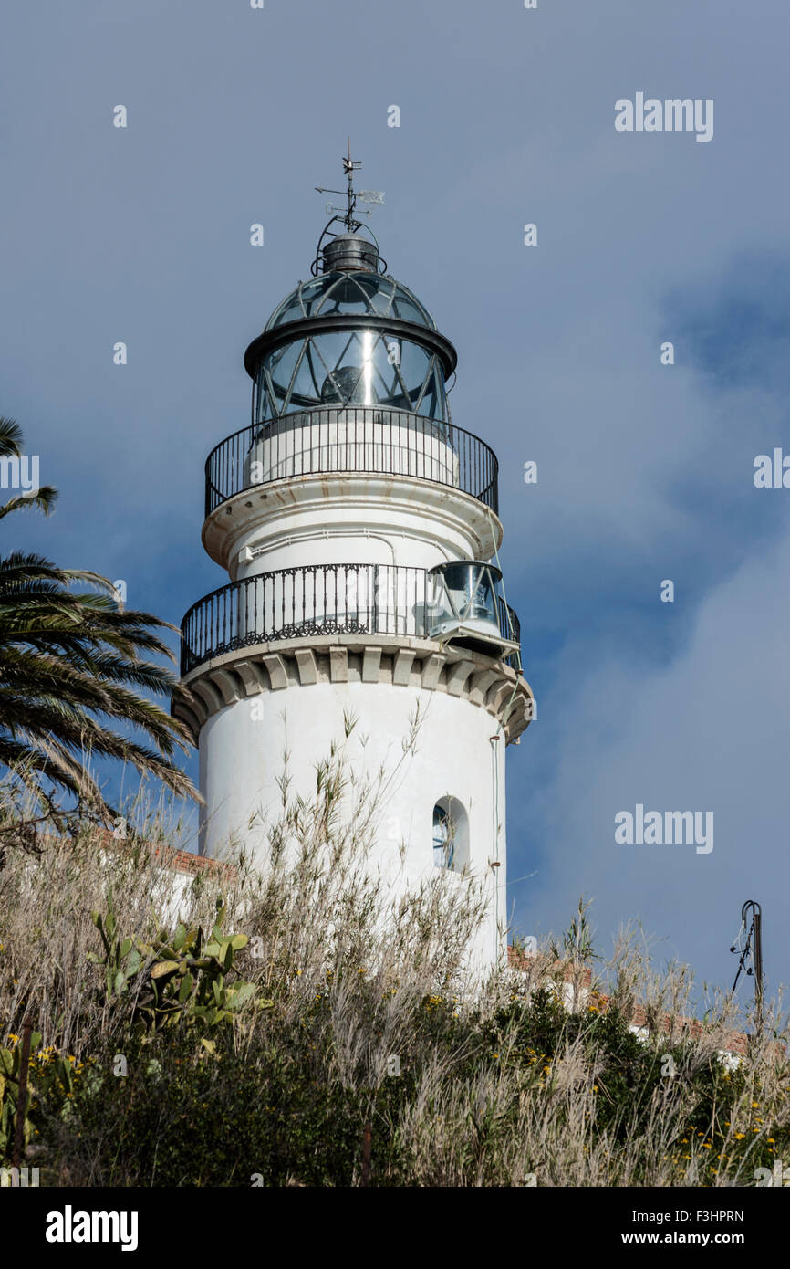Lighthouse, Calella de Mar. XIX century Stock Photo - Alamy