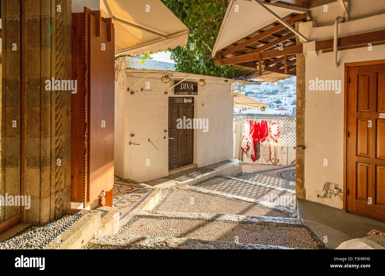 Street market lindos greece hi-res stock photography and images - Alamy