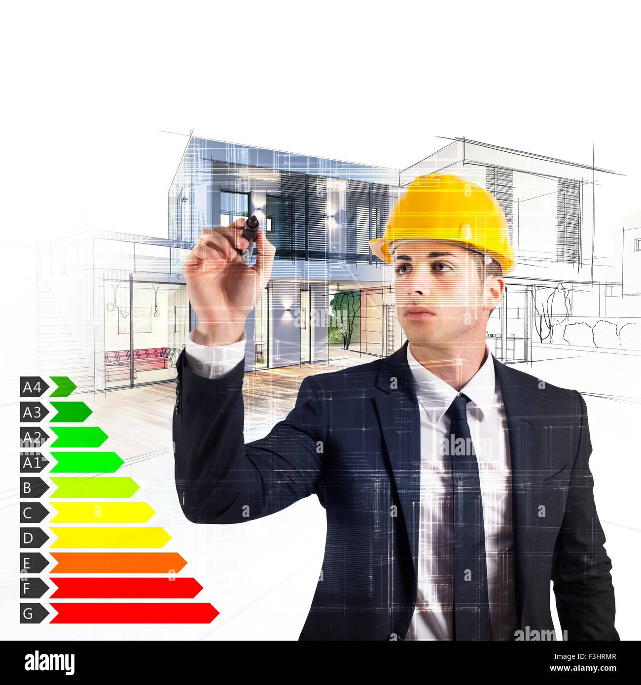 Architect energy certification Stock Photo - Alamy