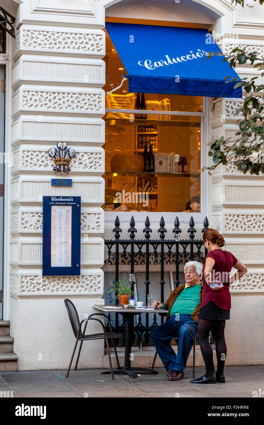 Celebrity Chef Antonio Carluccio Sits Drinking Coffee Outside His ...