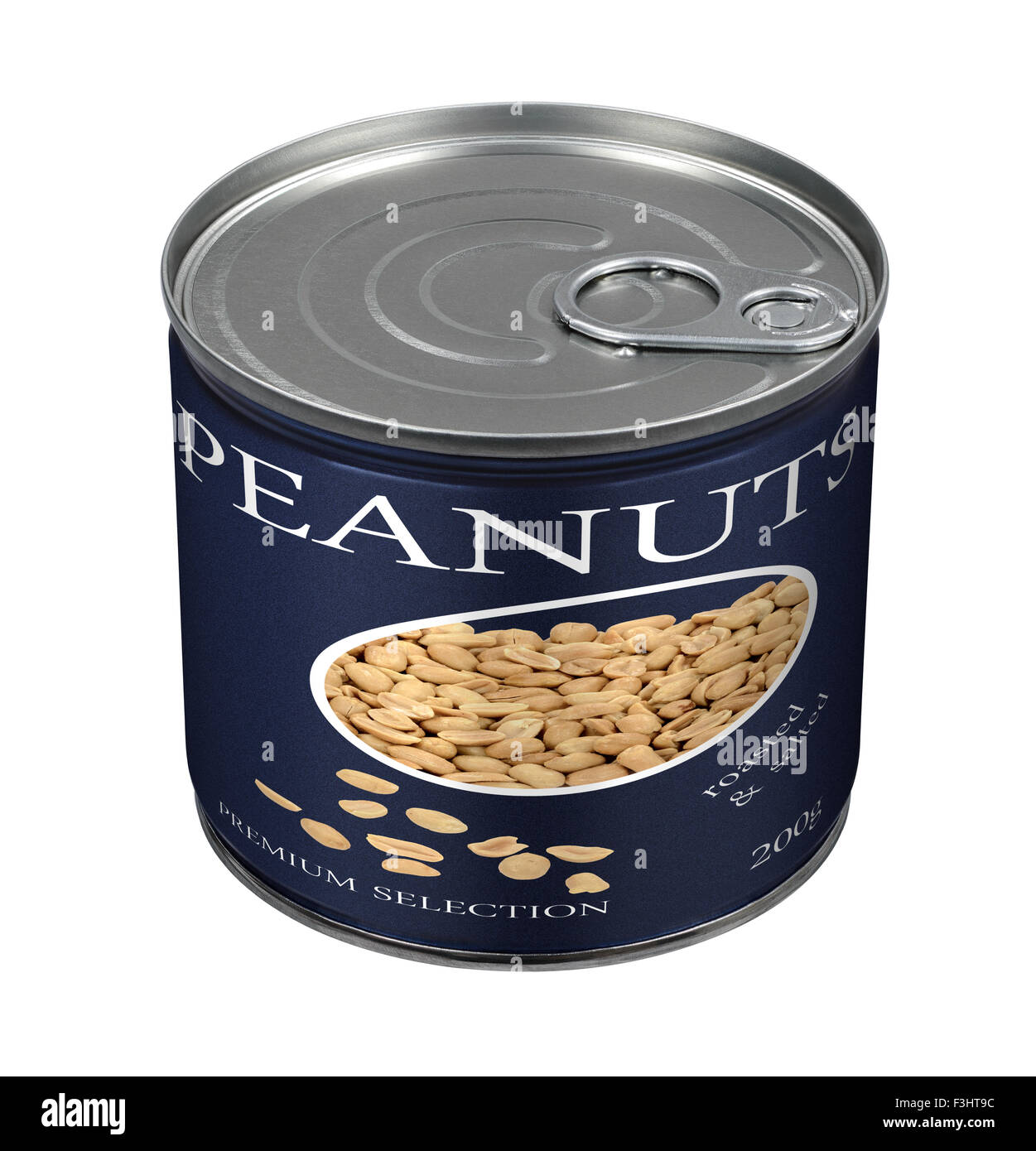 Peanuts in fictive nut tin can packaging Stock Photo - Alamy