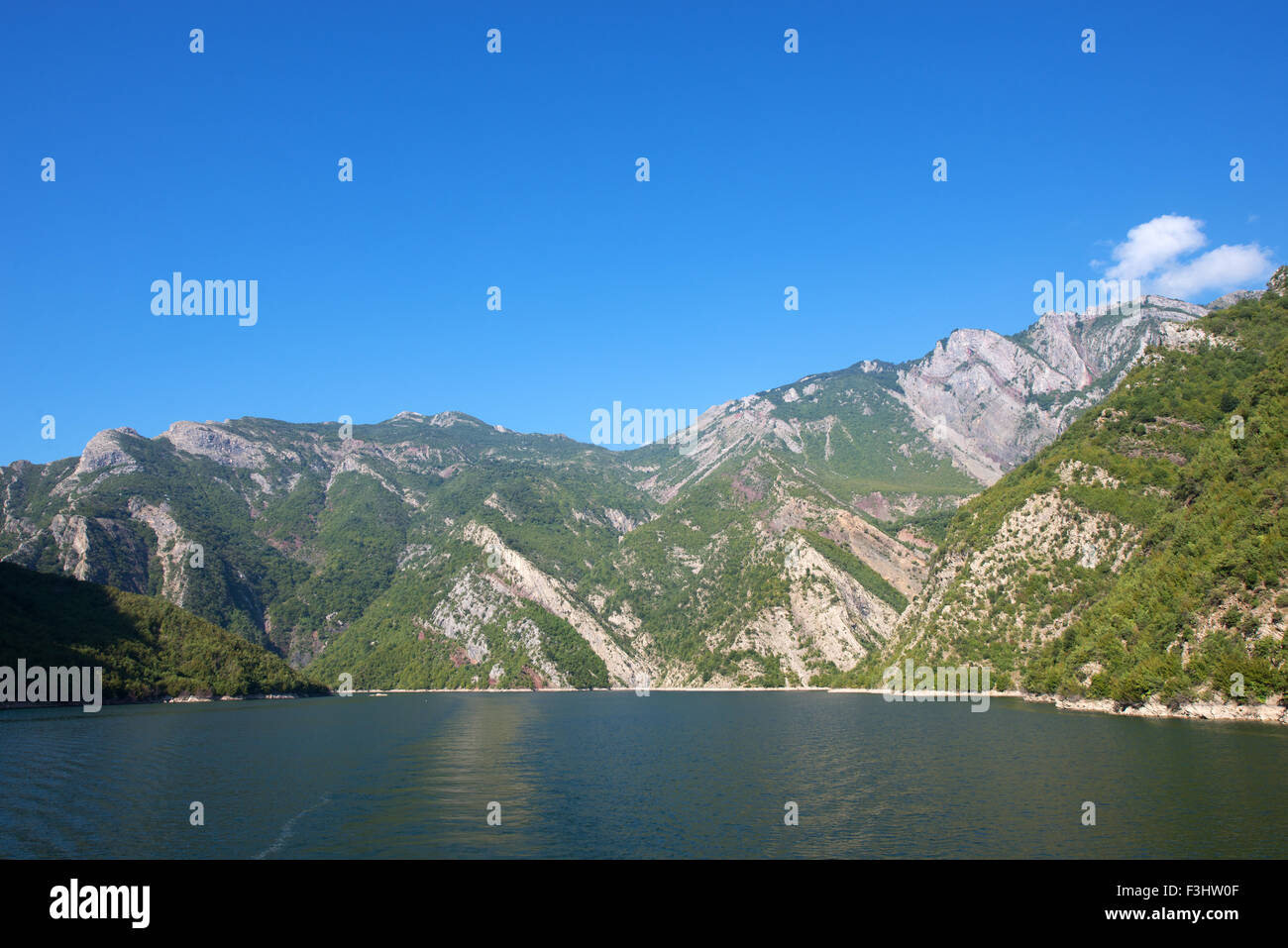 View of Koman Lake during the journey by ferry boat from the dam to ...