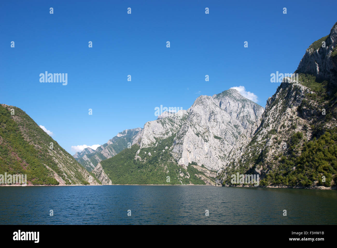 View of Koman Lake during the journey by ferry boat from the dam to ...