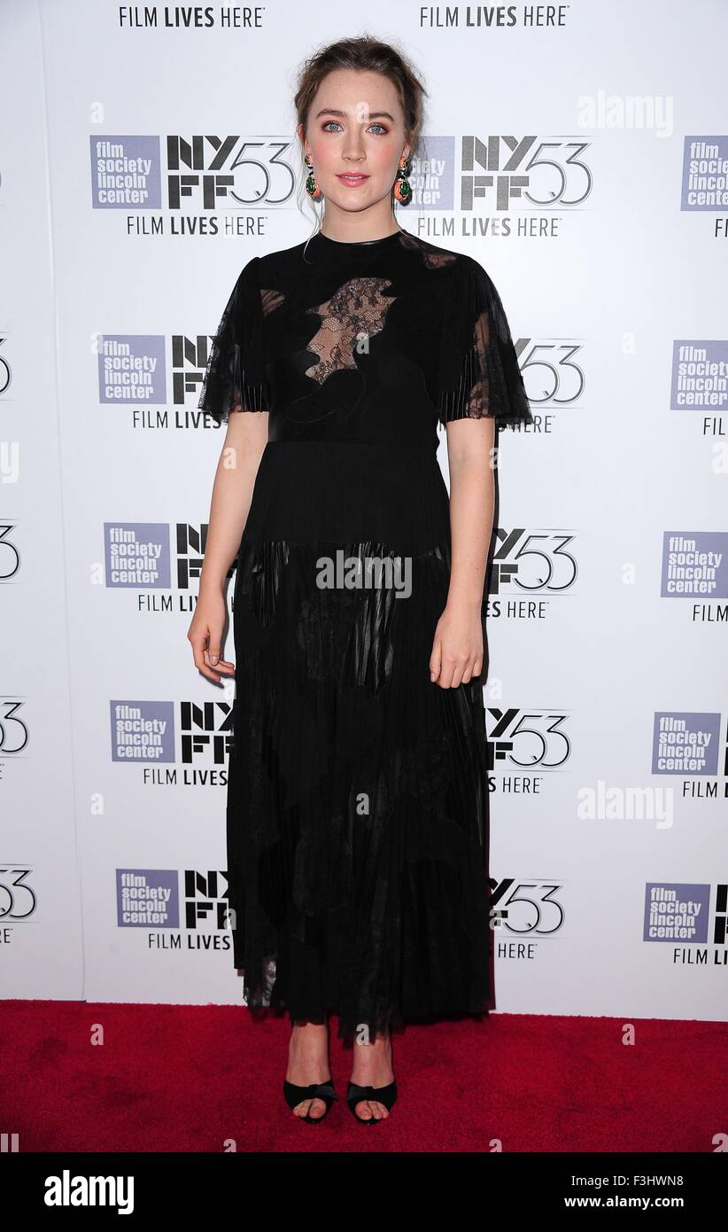New York, NY, USA. 7th Oct, 2015. Saoirse Ronan at arrivals for ...