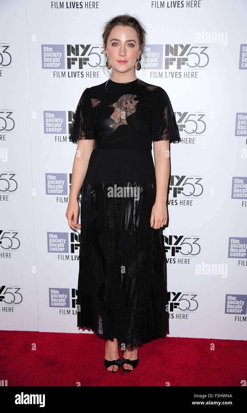 New York, NY, USA. 7th Oct, 2015. Saoirse Ronan at arrivals for ...