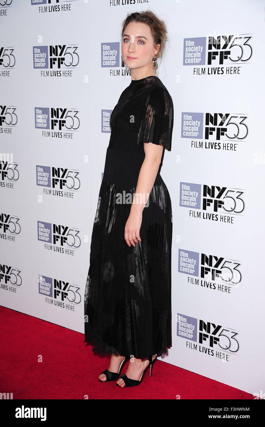 New York, NY, USA. 7th Oct, 2015. Saoirse Ronan at arrivals for ...