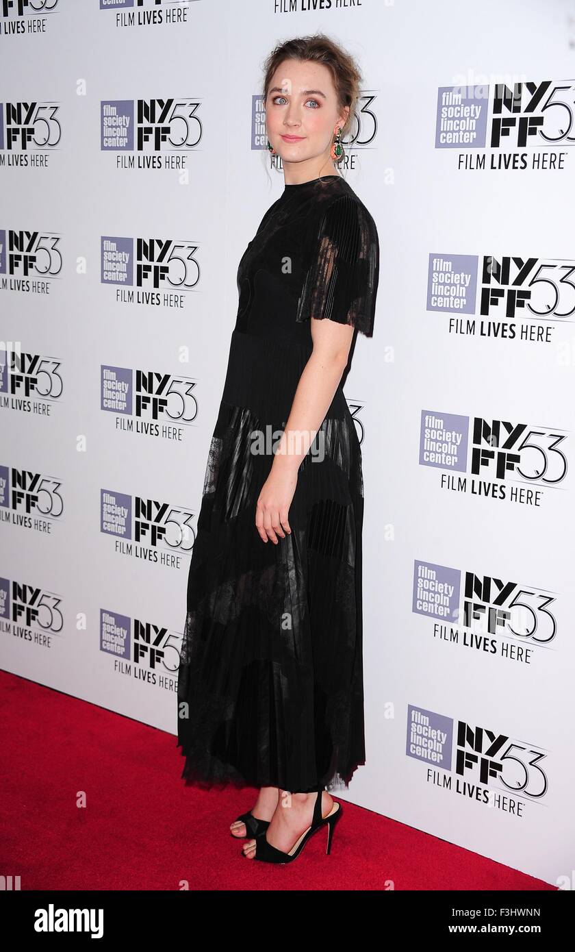 New York, NY, USA. 7th Oct, 2015. Saoirse Ronan at arrivals for ...