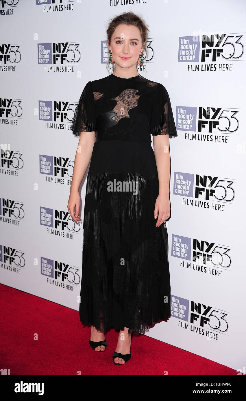 New York, NY, USA. 7th Oct, 2015. Saoirse Ronan at arrivals for ...