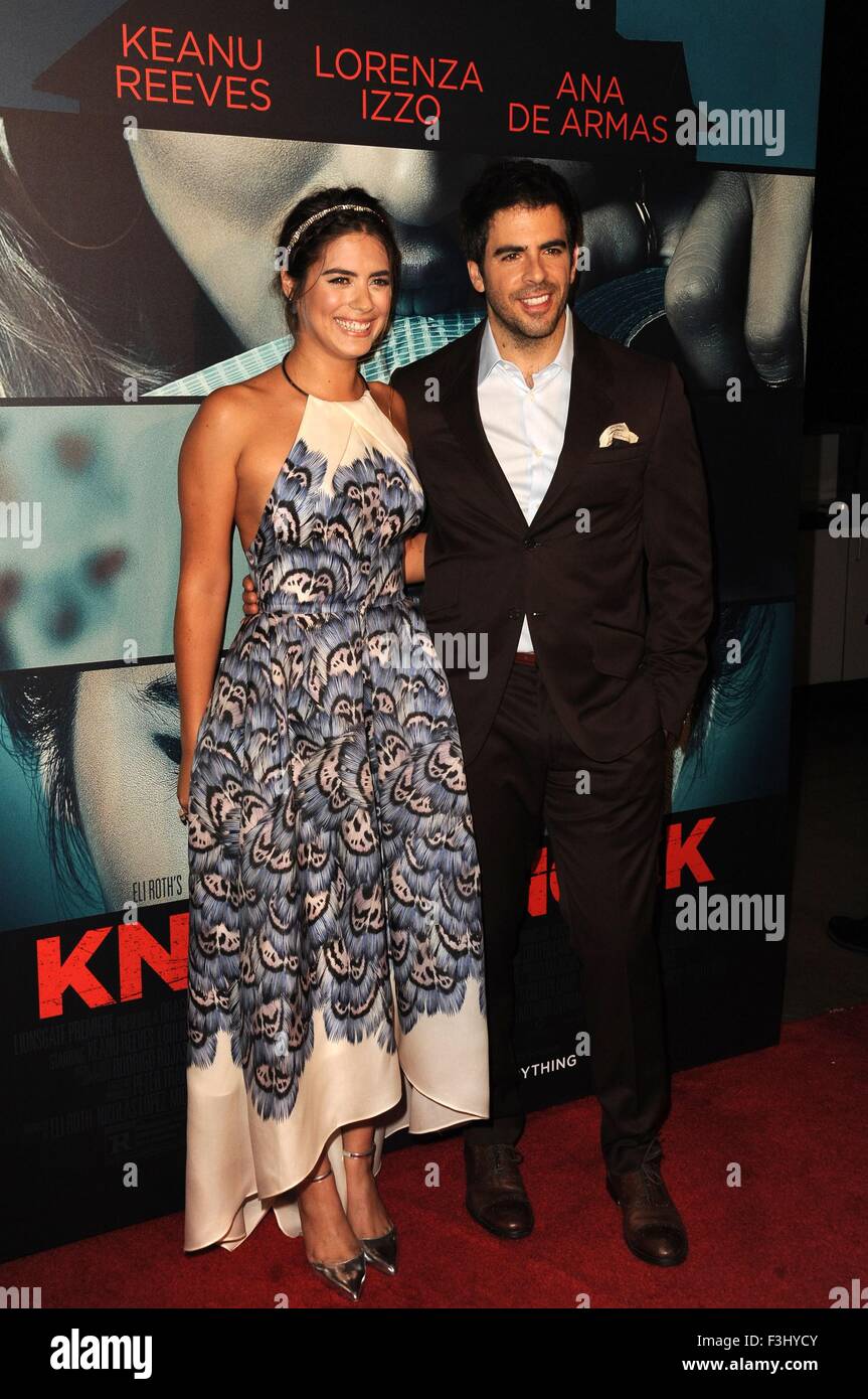 Los Angeles, CA, USA. 7th Oct, 2015. Lorenza Izzo, Eli Roth at arrivals ...