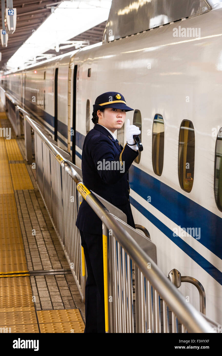 Female train conductor hi-res stock photography and images - Alamy
