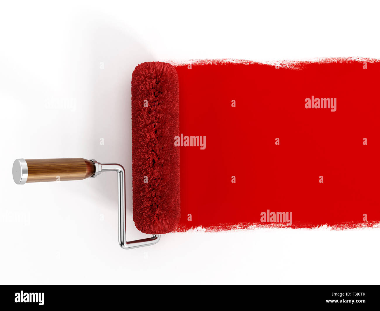 Red paint roller isolated on white background Stock Photo - Alamy