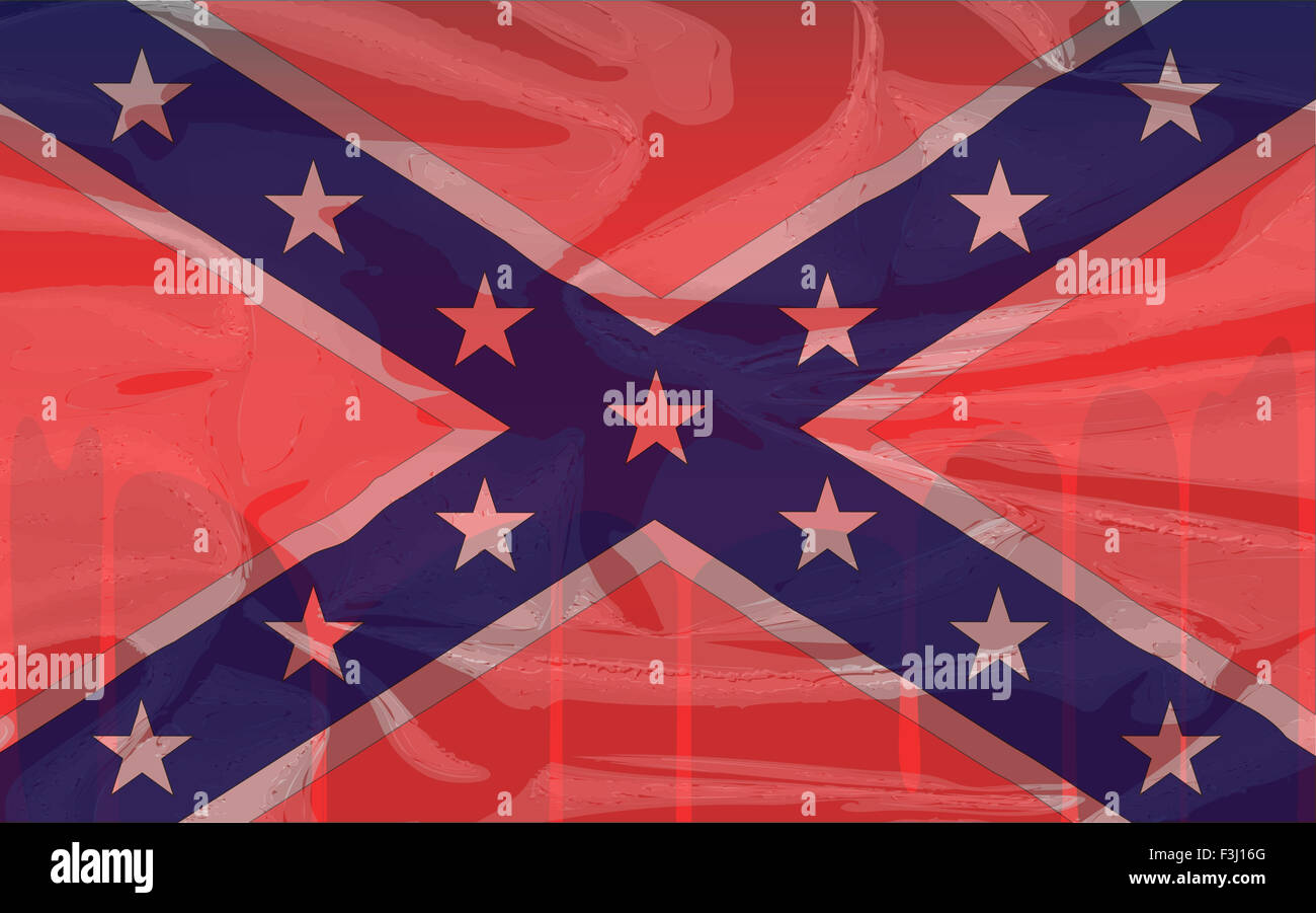 The flag of the confederates during the American Civil War with blood ...