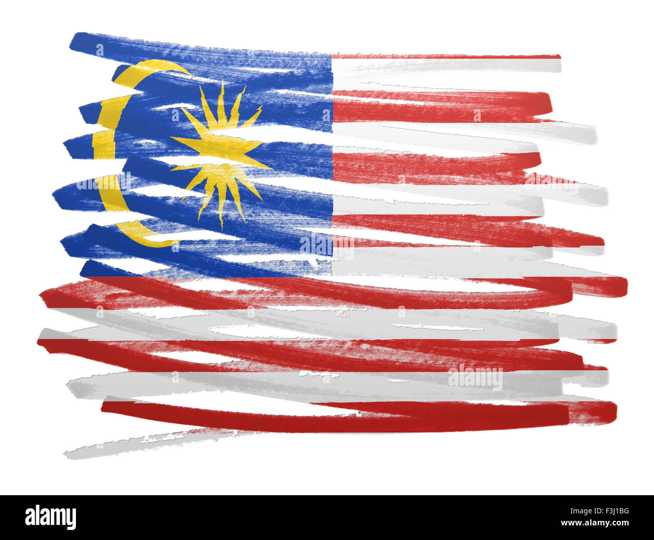 Flag illustration made with pen - Malaysia Stock Photo - Alamy