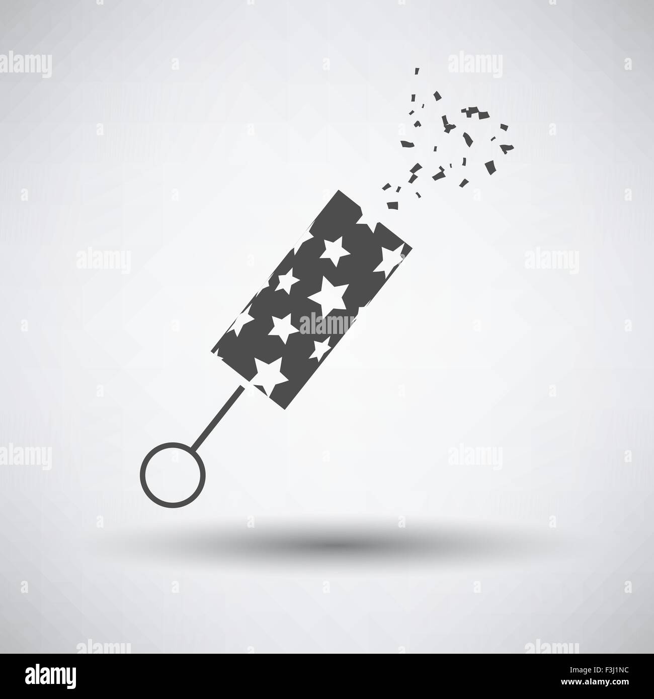 Party petard icon on gray background with round shadow. Vector ...