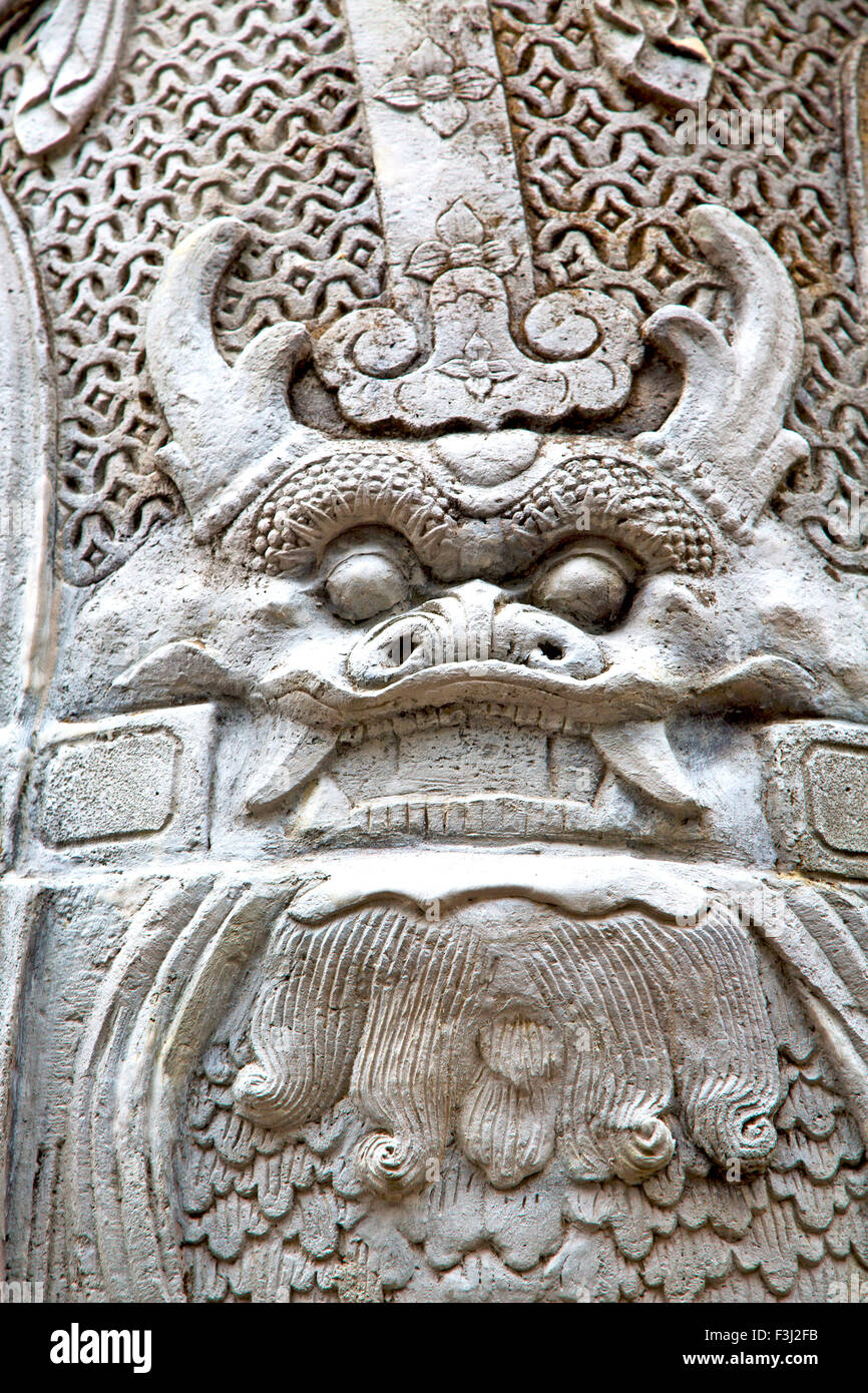 demon in the temple bangkok asia thailand abstract cross colors step ...