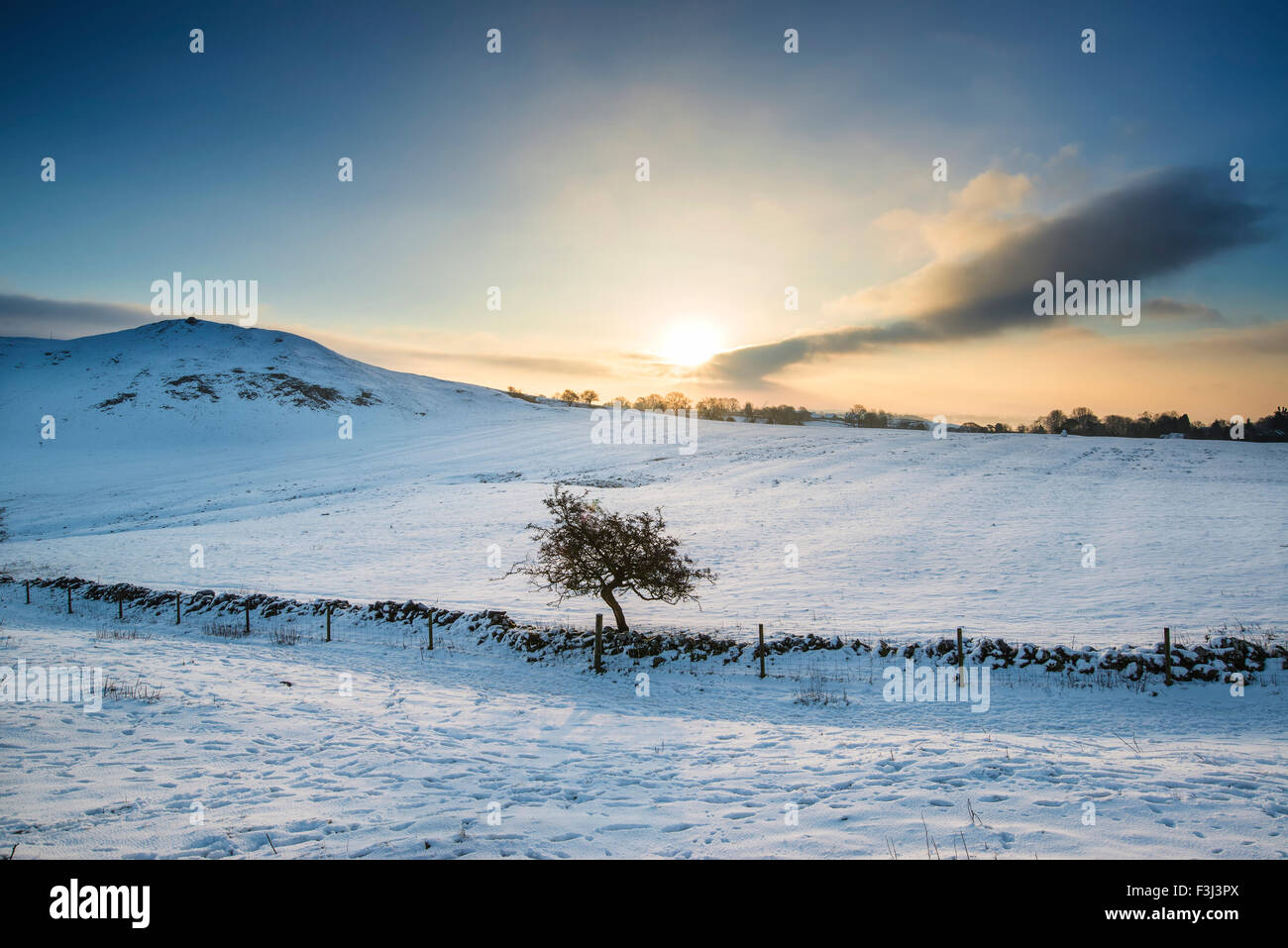 Beautiful sunrise landscape over snow hi-res stock photography and ...