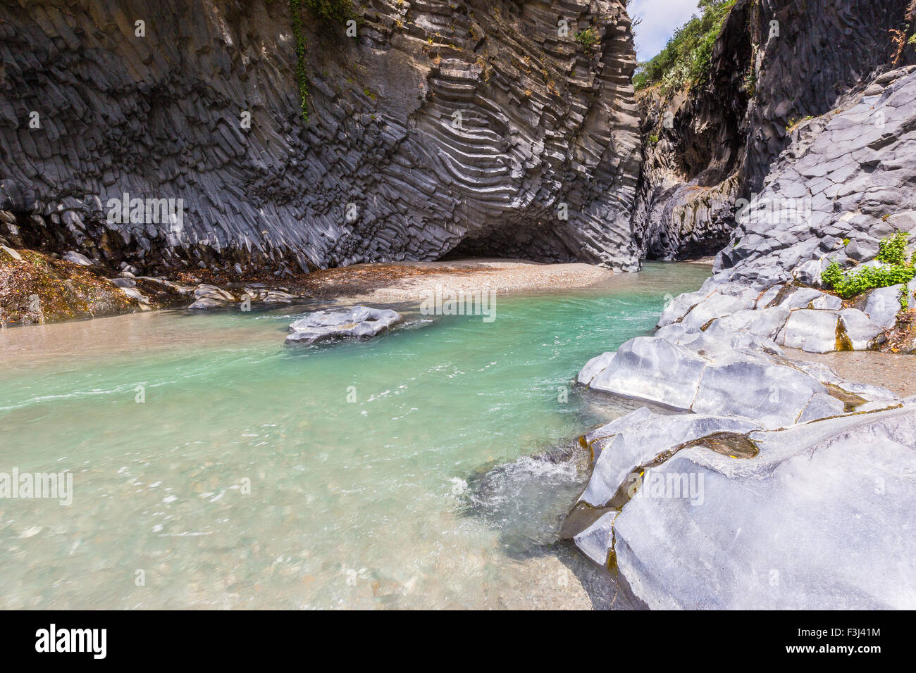 Alcantara gorge valley. Gole dell'Alcantara. Etna, Sicily Stock Photo ...