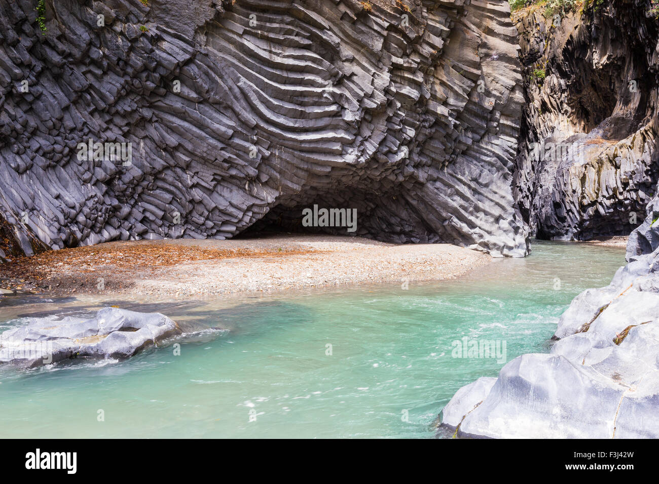 Alcantara gorge valley. Gole dell'Alcantara. Etna, Sicily Stock Photo ...