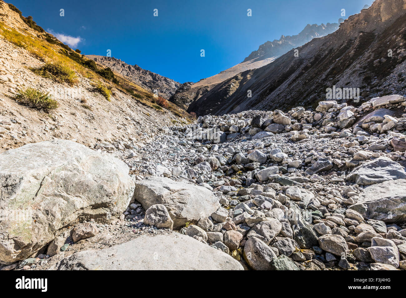 The panorama of mountain landscape of Ala-Archa gorge in the summer's ...