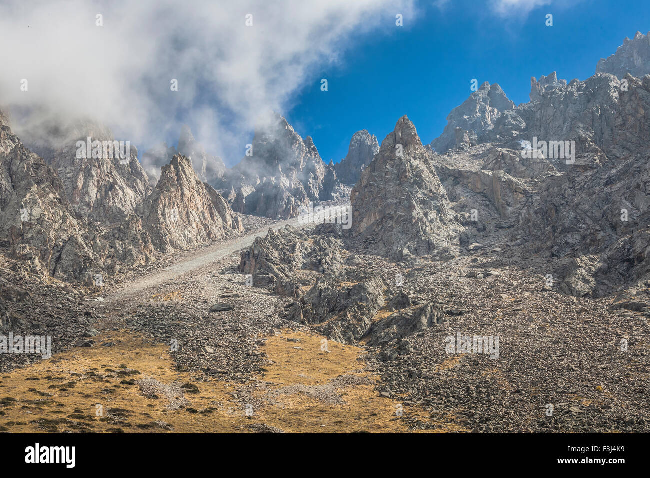 The panorama of mountain landscape of Ala-Archa gorge in the summer's ...