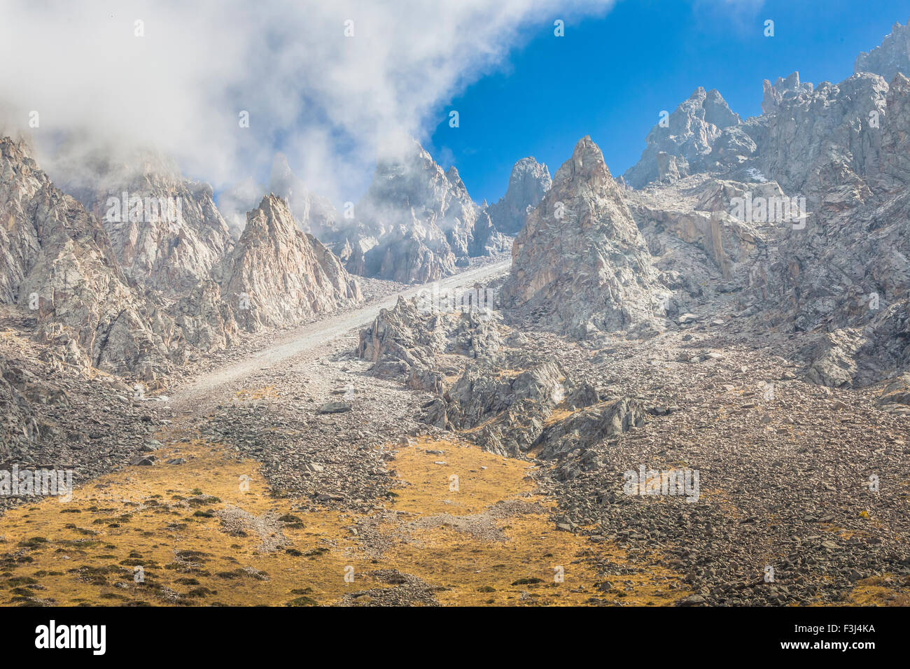 The panorama of mountain landscape of Ala-Archa gorge in the summer's ...