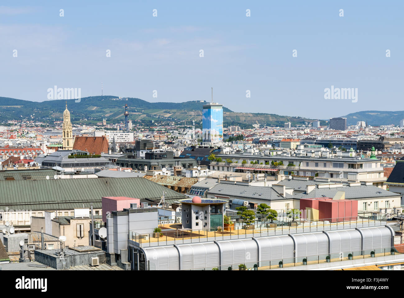 Aerial View Of Vienna City Skyline Stock Photo - Alamy