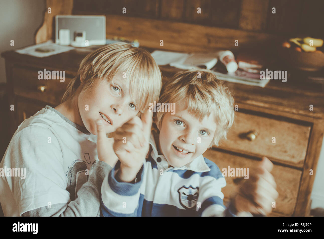 Two little brothers being silly hi-res stock photography and images - Alamy