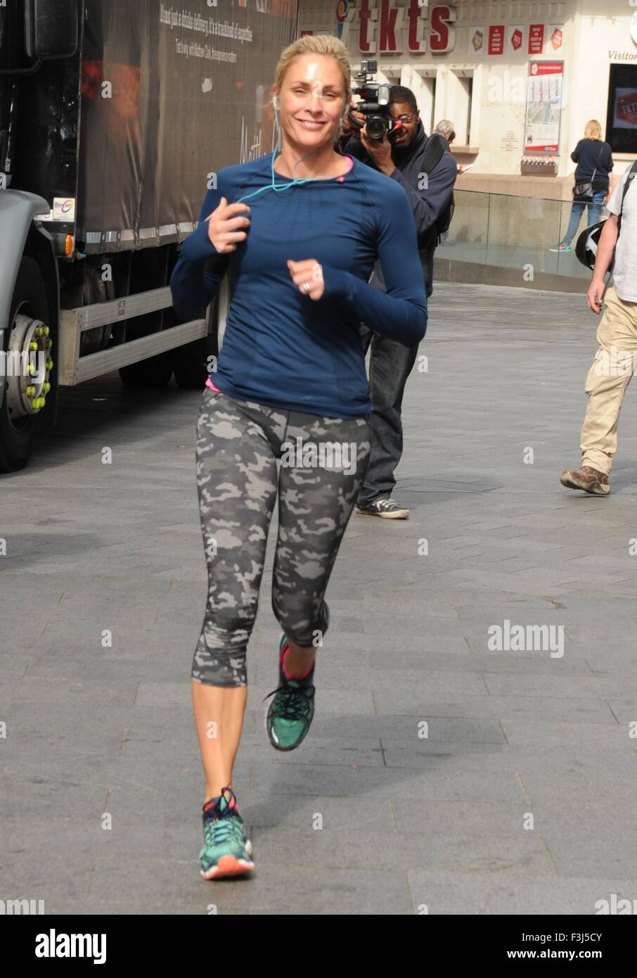 Jenni Falconer seen out and about in London going for a run. Featuring ...