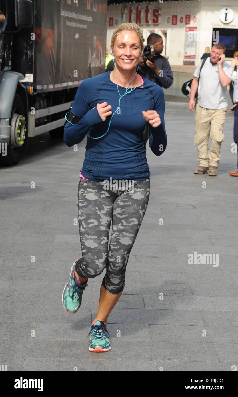 Jenni Falconer seen out and about in London going for a run. Featuring ...