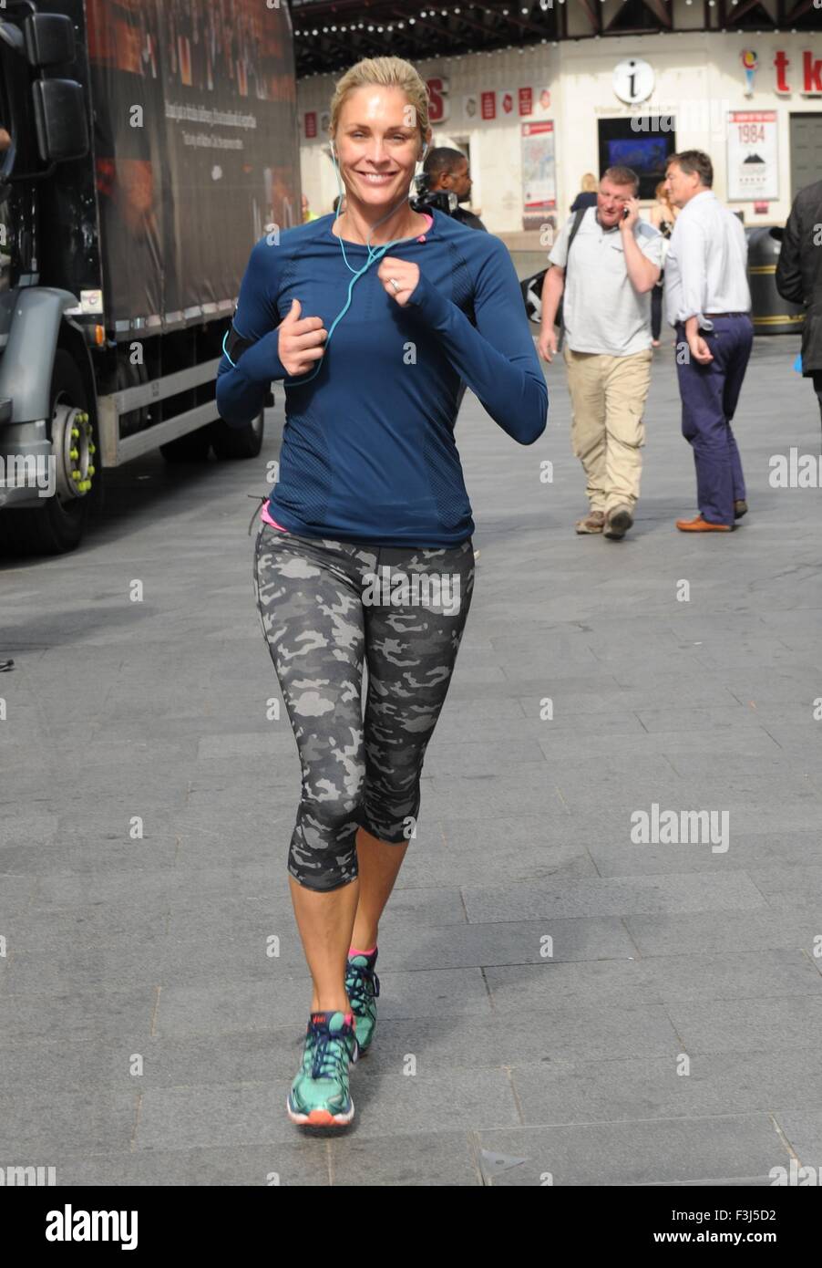 Jenni Falconer seen out and about in London going for a run. Featuring ...