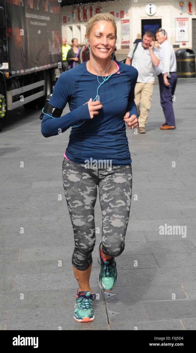 Jenni Falconer seen out and about in London going for a run. Featuring ...