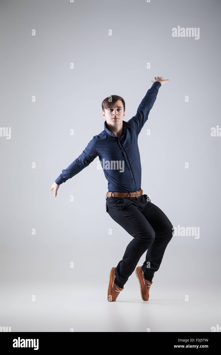 Young attractive man dancing Stock Photo - Alamy