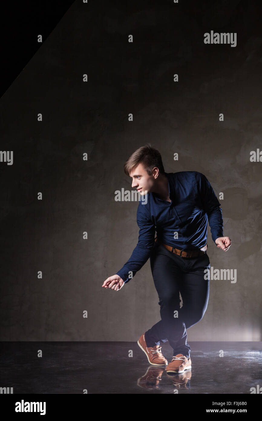 Young attractive man dancing Stock Photo - Alamy