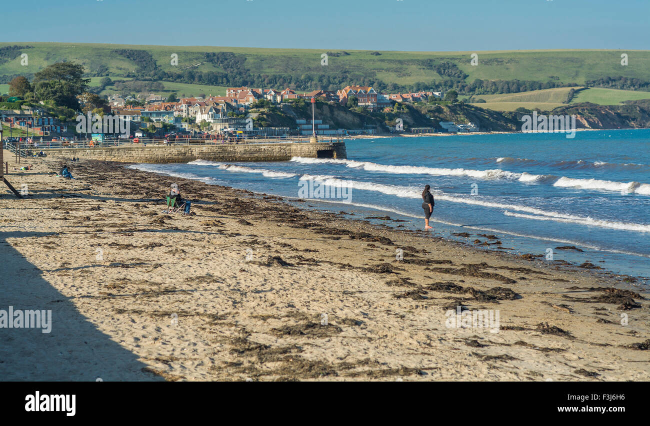 View across Swanage seafront, Dorset, South of England, UK Stock Photo ...