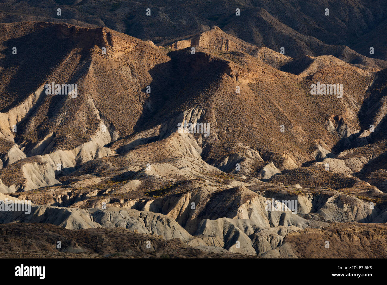 Badlands in the desert of Tabernas, Almeria, Andalucia, Spain Stock ...