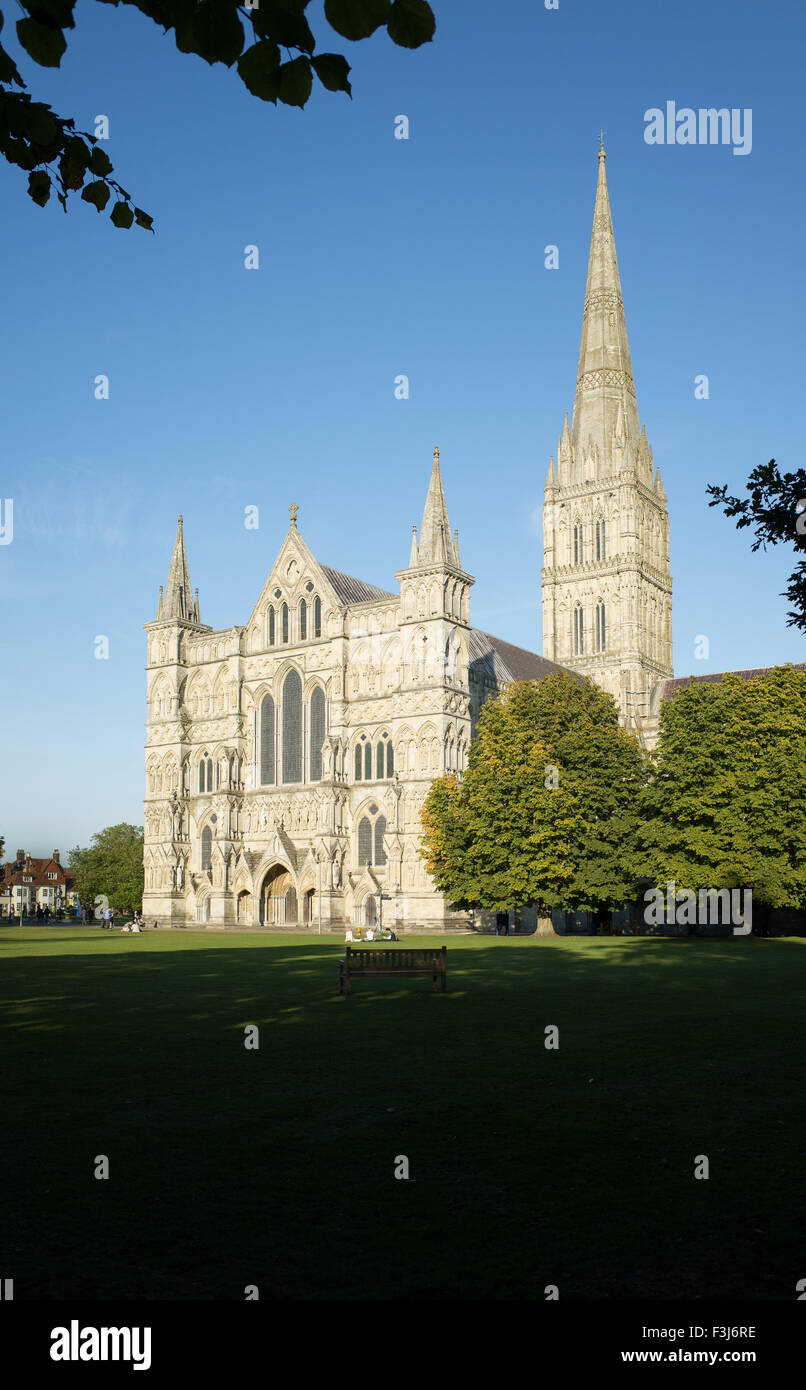 The medieval, gothic cathedral at Salisbury, Wilshire, England, was ...