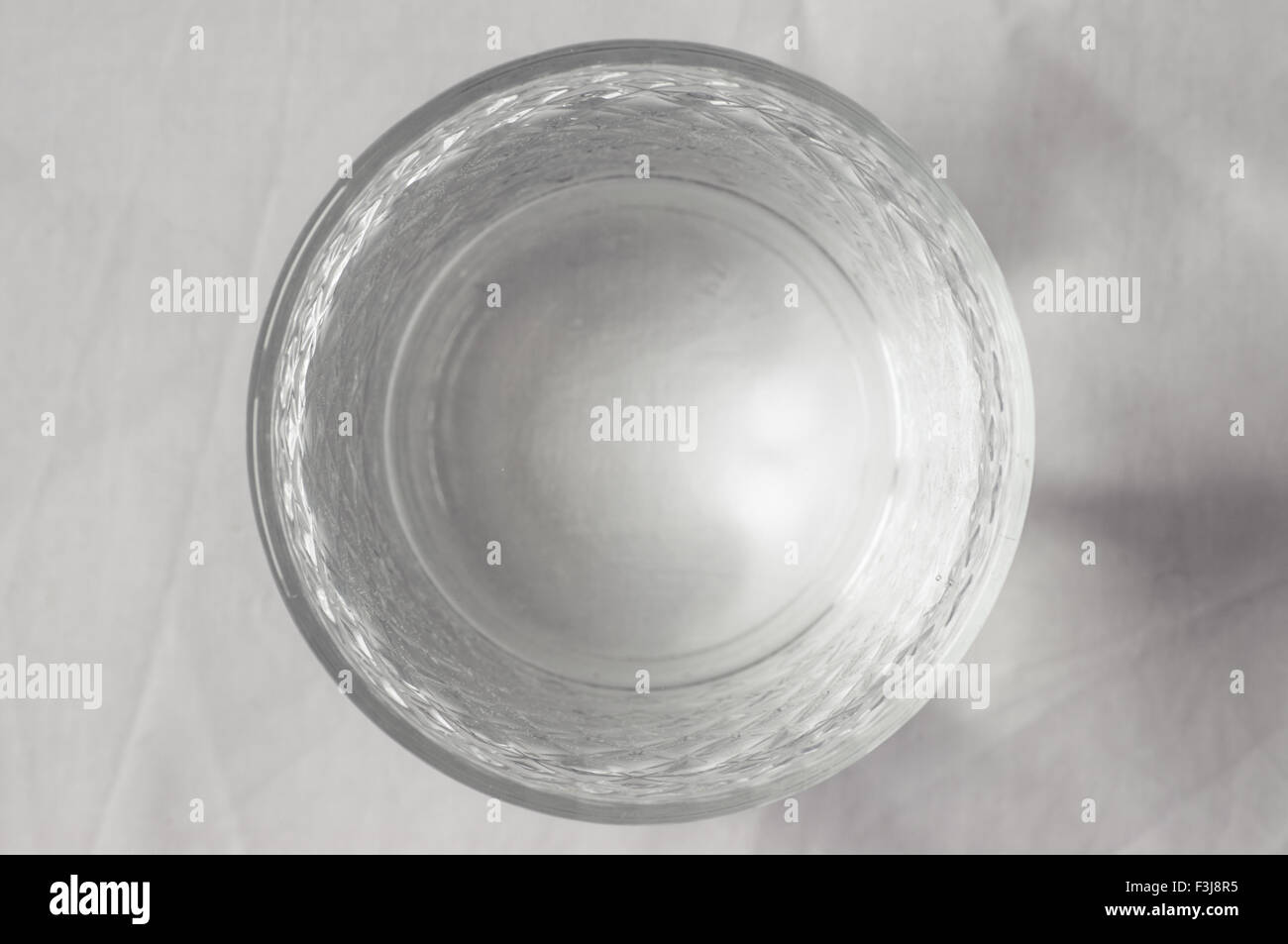 Clean water glass top view Stock Photo - Alamy