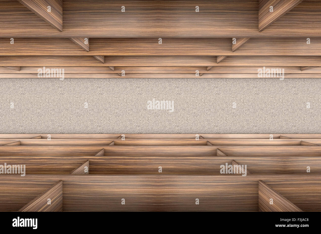 A direct top view of a row of an empty bookshelf in a carpeted aisle ...