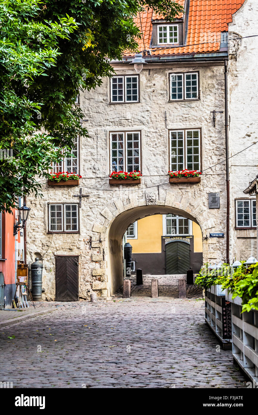 Swedish Gate in the old city of Riga, Latvia Stock Photo - Alamy
