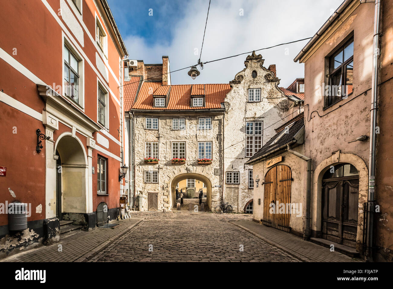 Swedish Gate in the old city of Riga, Latvia Stock Photo - Alamy